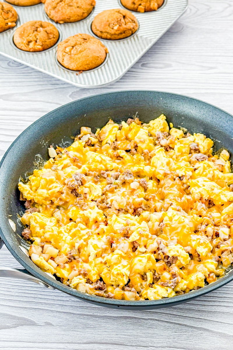 Easy Sausage Skillet Scramble - Real Mom Kitchen - Breakfast