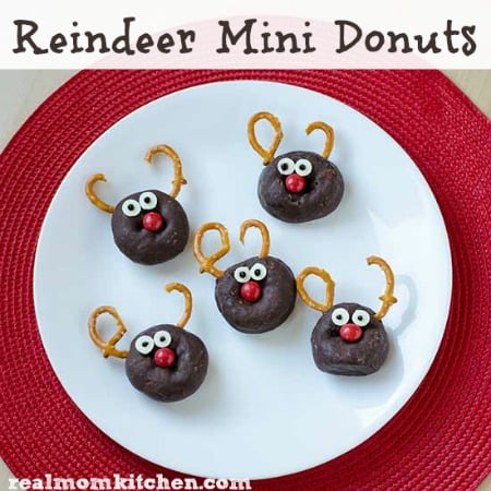 Snowman and Reindeer Mini Donuts - Real Mom Kitchen