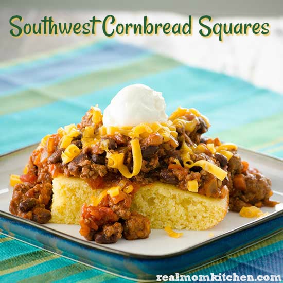 Southwest Cornbread Squares - Real Mom Kitchen - Beef