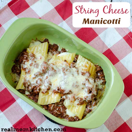 String Cheese Manicotti - Real Mom Kitchen