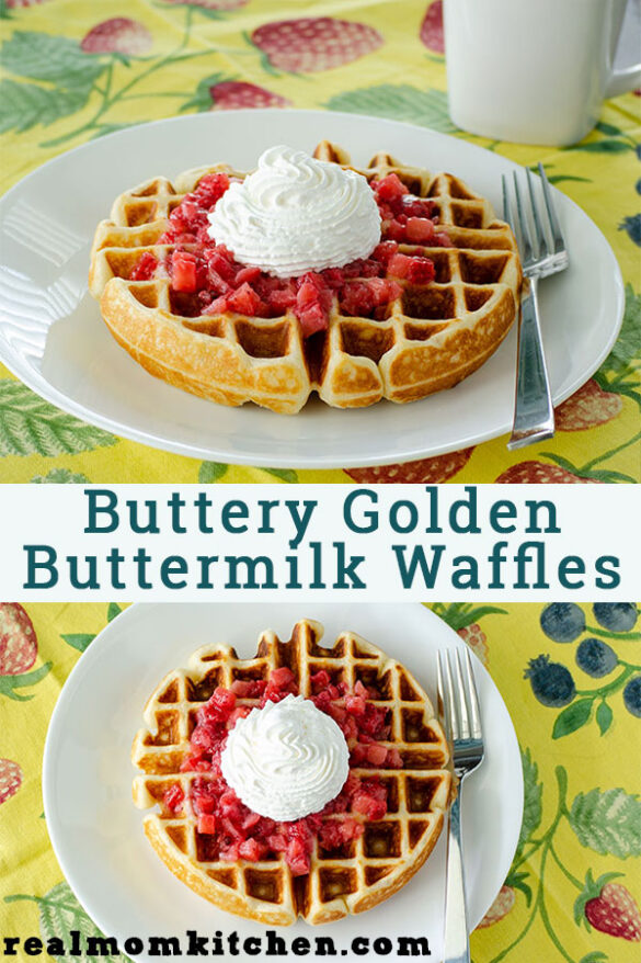 Buttery Golden Buttermilk Waffles - Real Mom Kitchen