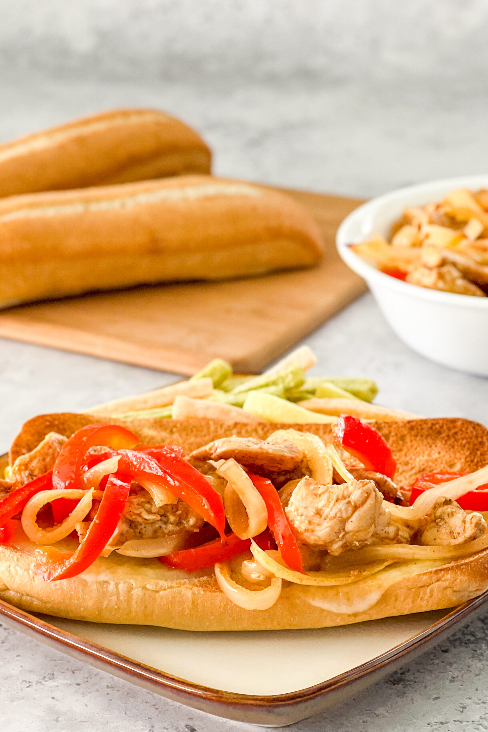 Sheet Pan Philly Chicken Cheesesteak Sandwiches - Real Mom Kitchen