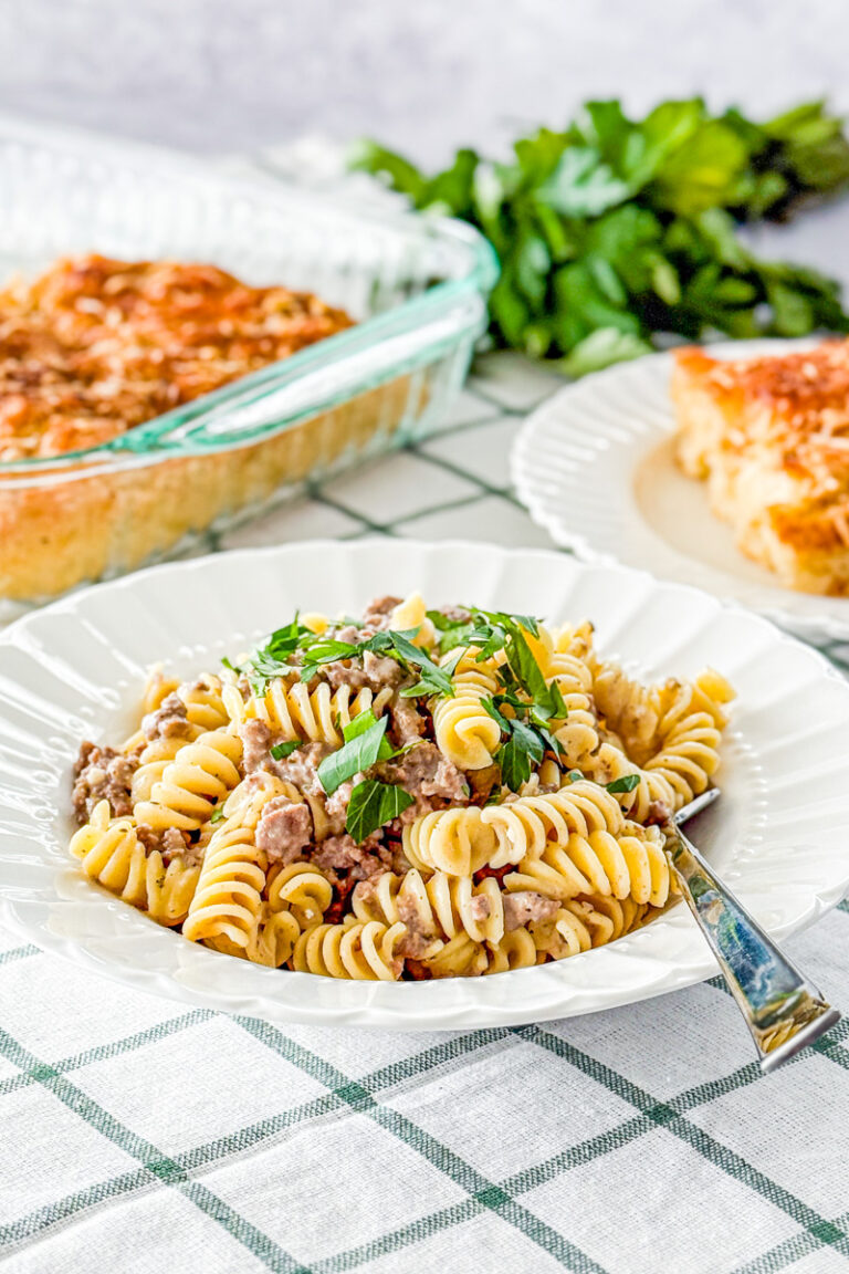 Beef and Rotini with Garlic Parmesan Sauce - Real Mom Kitchen