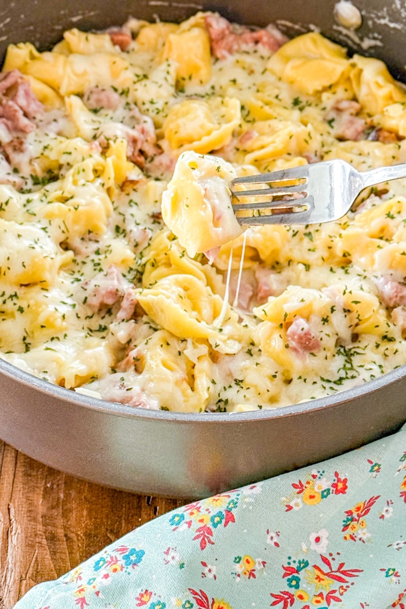 Skillet Ham and Cheese Tortellini - Real Mom Kitchen
