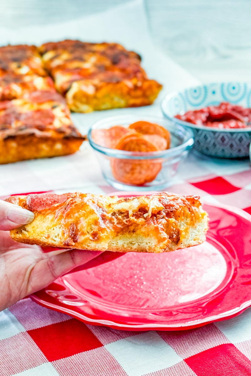 Detroit-Style Pan Pizza - Real Mom Kitchen