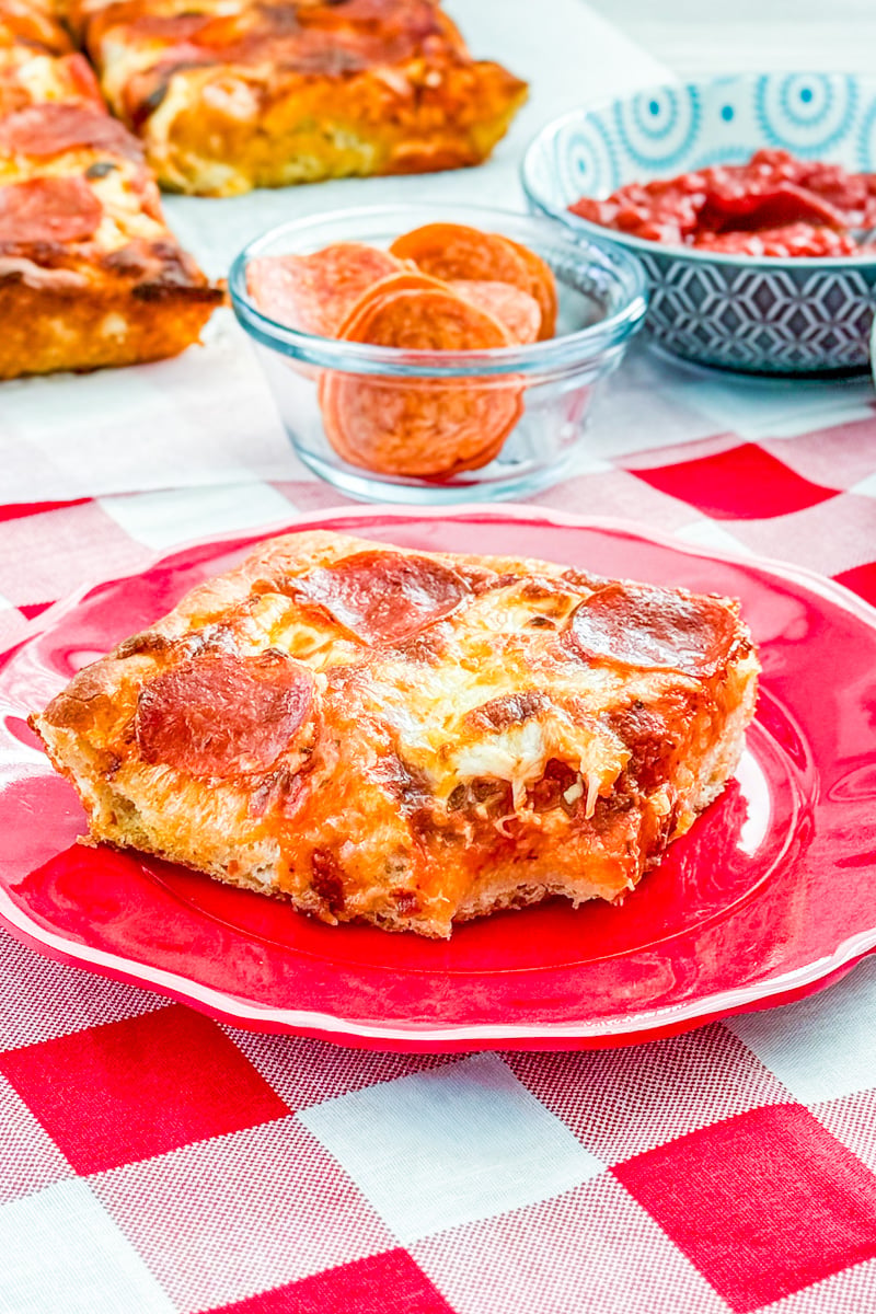 Detroit-Style Pan Pizza - Real Mom Kitchen