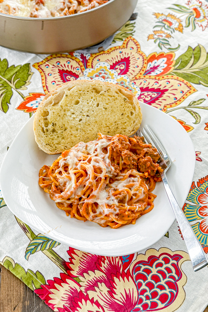 Easy Creamy Beef Skillet Spaghetti - Real Mom Kitchen